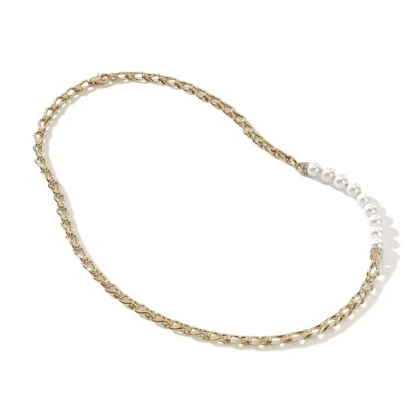 John Hardy Surf Necklace With Pearl And Diamonds