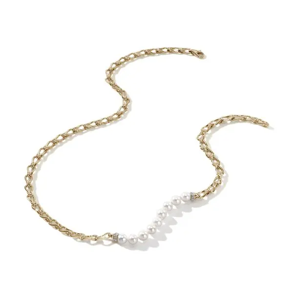 John Hardy Surf Necklace With Pearl And Diamonds