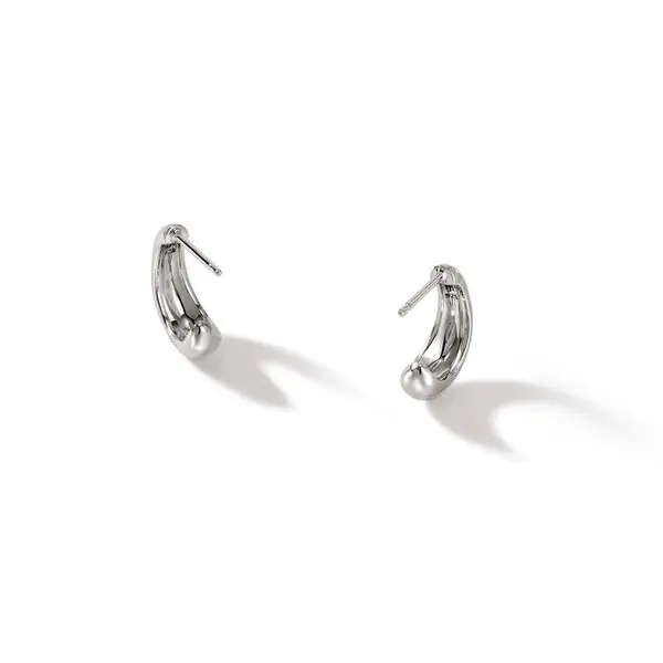 John Hardy Surf J Hoop Diamond Earrings, 15mm
