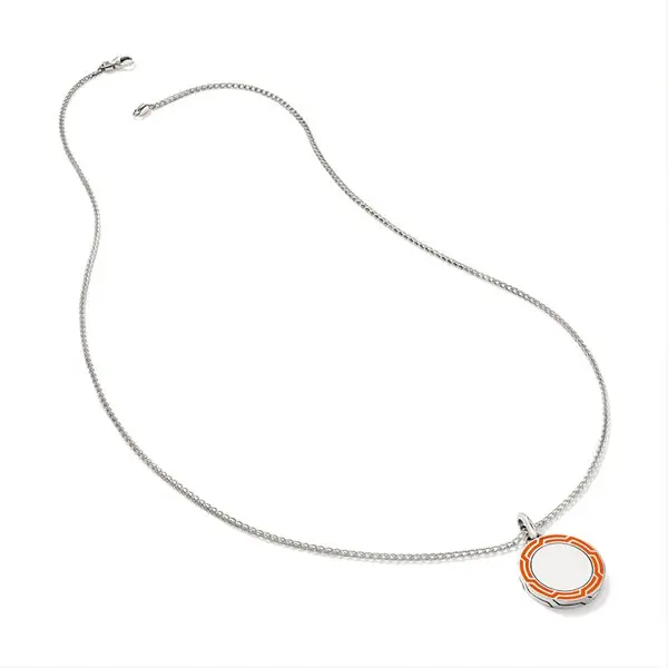 John Hardy Tag Necklace, Sterling Silver, Enamel