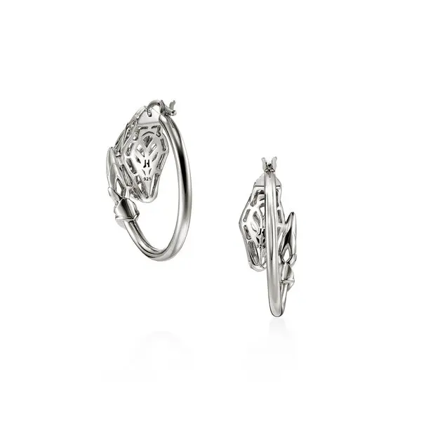 John Hardy Naga Hoop Earrings 25mm - Sterling Silver