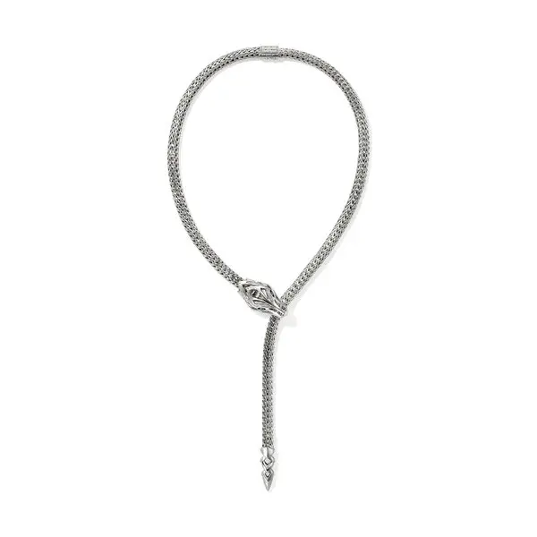 John Hardy Naga Y Necklace With Diamonds - Sterling Silver