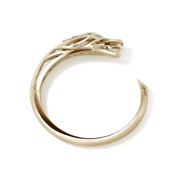John Hardy Naga Hinged Cuff With Diamonds