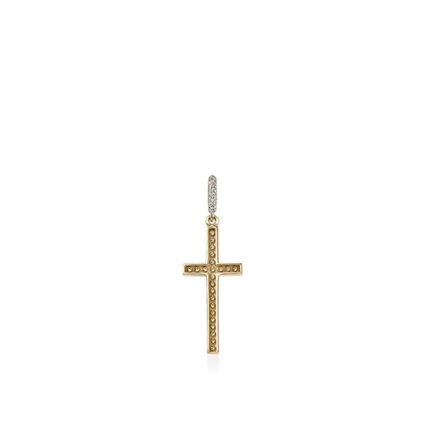 John Hardy 14k Yellow Cross Pendant With Diamonds - Gold