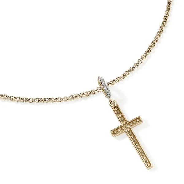 John Hardy 14k Yellow Cross Pendant With Diamonds