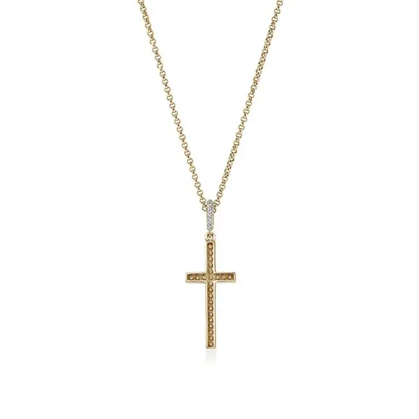John Hardy 14k Yellow Cross Pendant With Diamonds