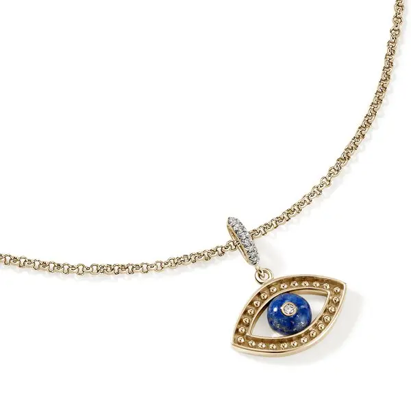 John Hardy Evil Eye Lapis Lazuli And Diamond Pendant - Gold
