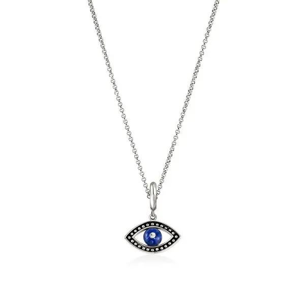 John Hardy Evil Eye Pendant With Lapis Lazuli And Diamonds - Sterling Silver