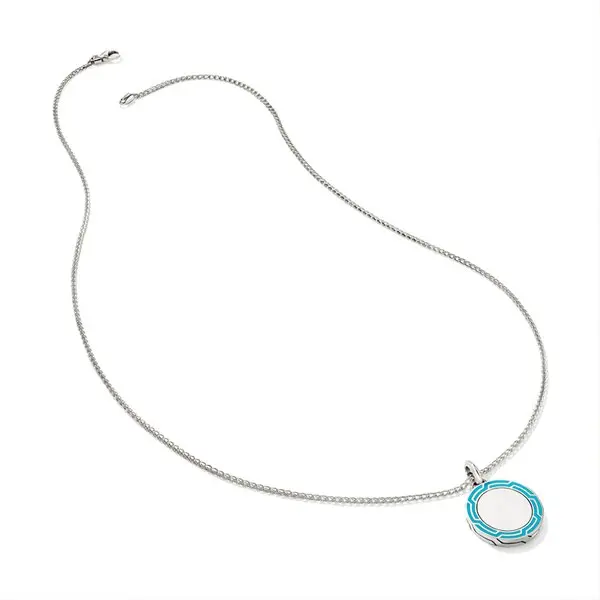 John Hardy Tag Necklace, Sterling Silver, Enamel