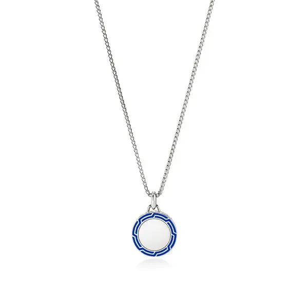 John Hardy Tag Necklace, Sterling Silver, Enamel
