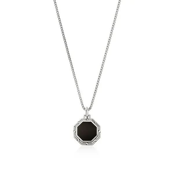 John Hardy Sterling Tag Necklace - Silver