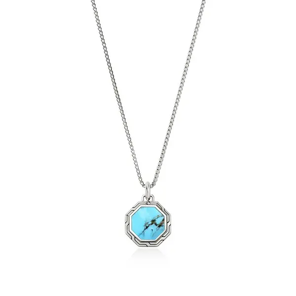 John Hardy Tag Necklace In Sterling