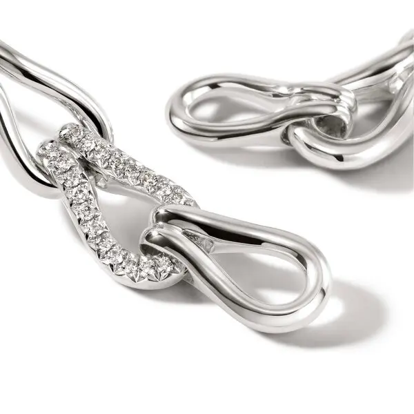 John Hardy Surf Link Diamond Earrings - Sterling Silver