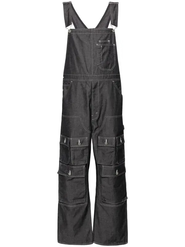 Junya Watanabe Cargo-pockets Denim Overalls - Blue