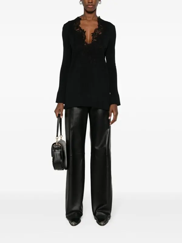 Ermanno Scervino Lace Trim Knitted T-shirt