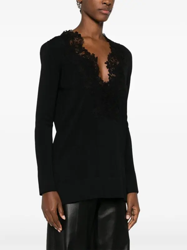 Ermanno Scervino Lace Trim Knitted T-shirt