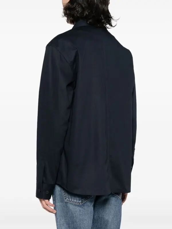 Maison Kitsuné Logo-embroidered Cotton Shirt - Blue