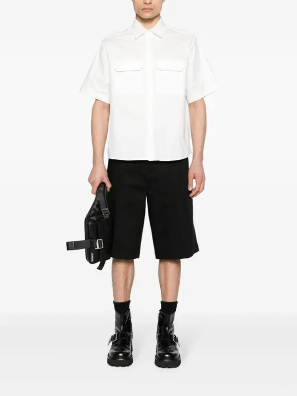 Neil Barrett Mid-rise Cotton Chino Shorts - Black