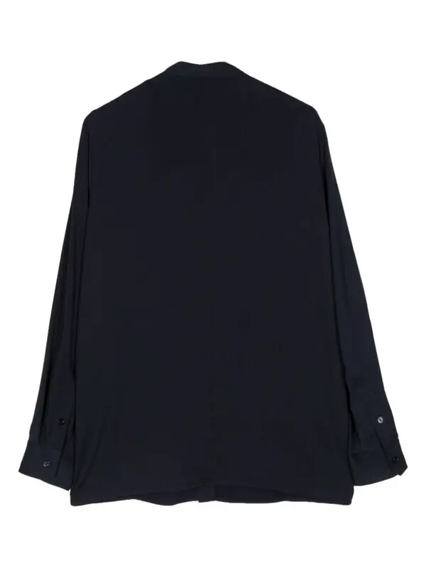 Maison Kitsuné Pleat-detail Collarless Shirt