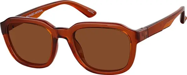 Zenni Square Full Rim Sunglasses Bio-based Frame - Brown