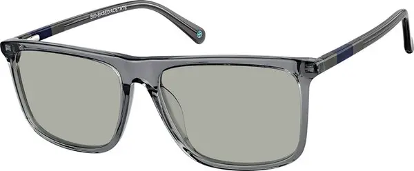 Zenni Sporty Rectangle Full Rim Frame - Crystal Gray