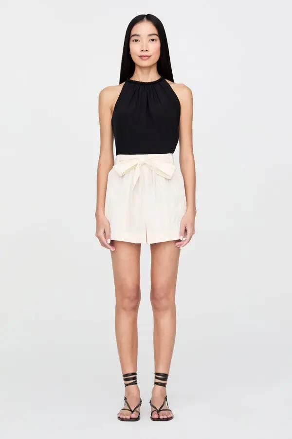 MARIE OLIVER Elena Halter Neck Top - Black