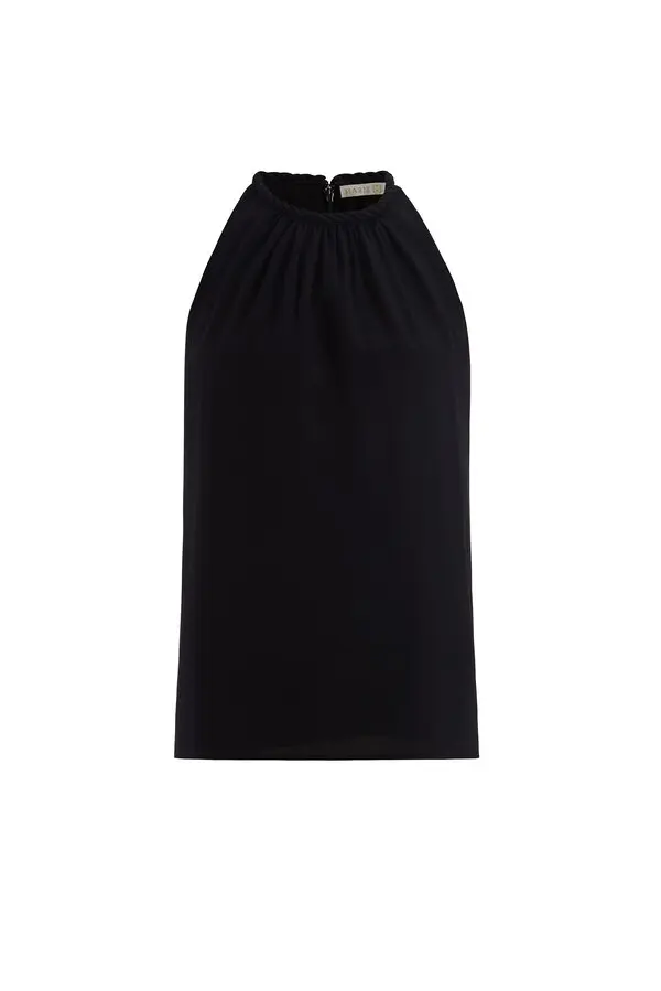 MARIE OLIVER Elena Halter Neck Top - Black