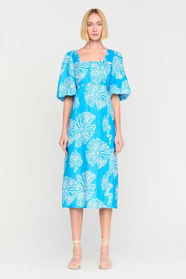 MARIE OLIVER Melanie Floral Print Linen Dress