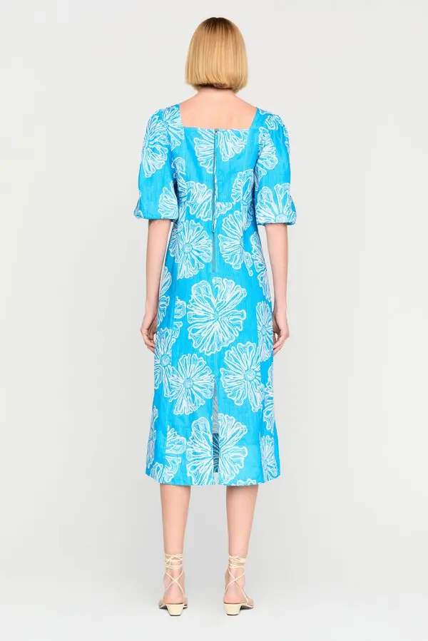 MARIE OLIVER Melanie Floral Print Linen Dress