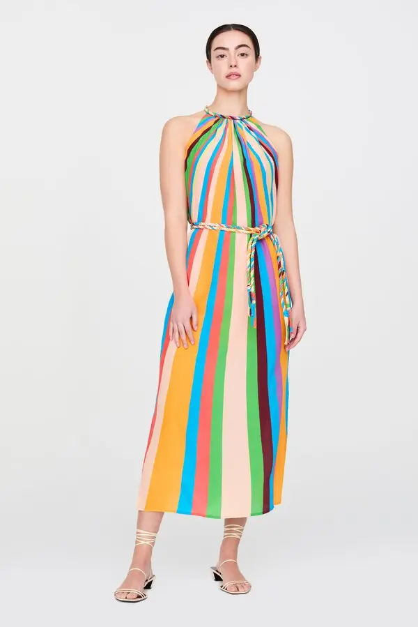 MARIE OLIVER Elena Maxi Dress Rainbow Stripes - Prisma
