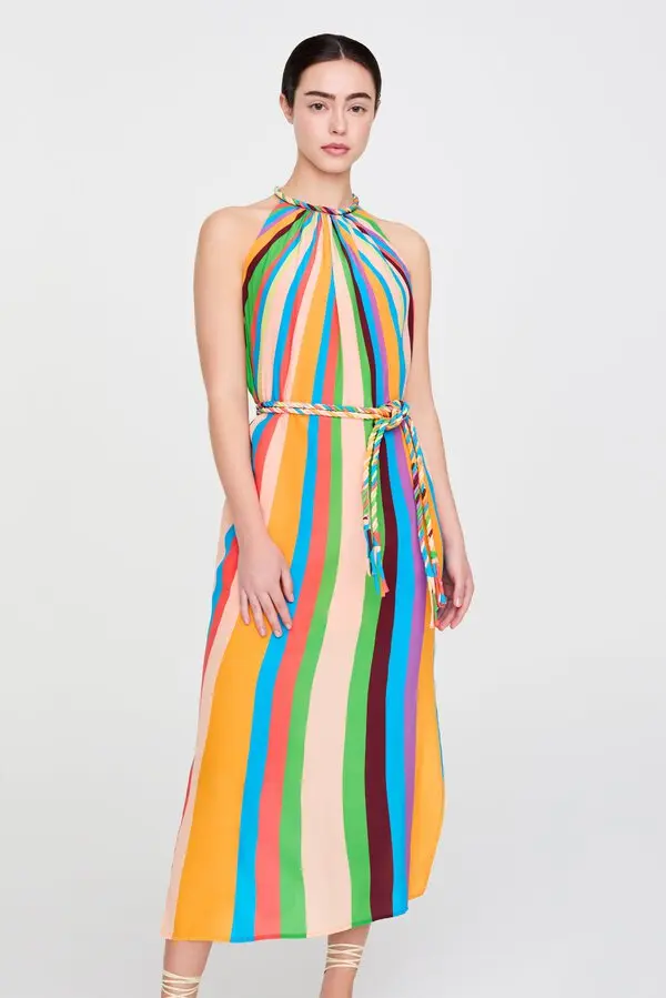 MARIE OLIVER Elena Maxi Dress Rainbow Stripes - Prisma