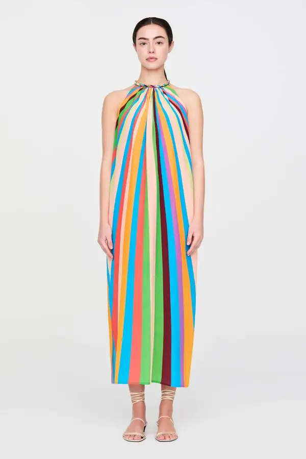 MARIE OLIVER Elena Maxi Dress Rainbow Stripes - Prisma