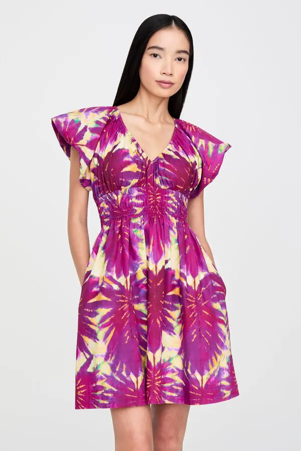 MARIE OLIVER Emilia Floral Print Dress - Boysenberry