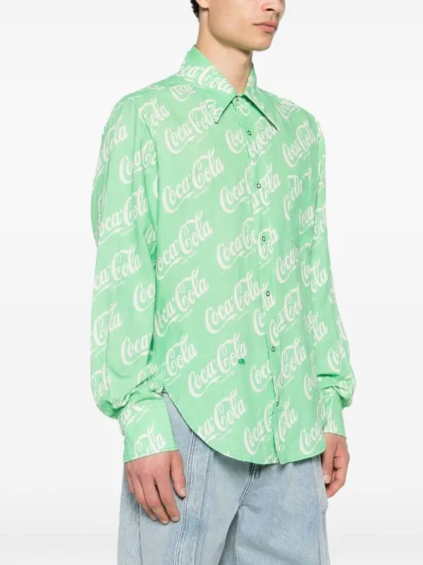 ERL X Coca-cola Monogram-print Shirt - Green