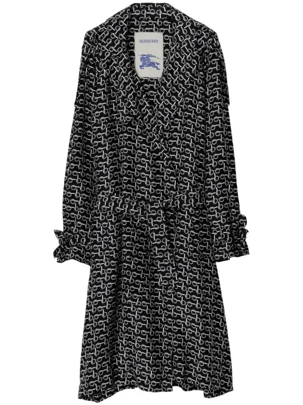 Burberry Silk Graphic Print Trench Coat