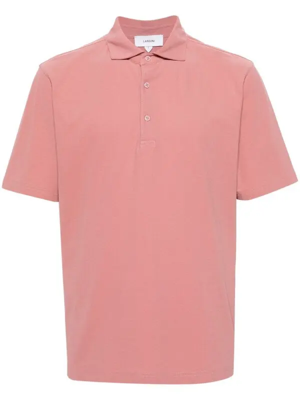 LARDINI Short-sleeve Cotton Polo Shirt - Pink