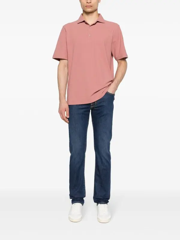 LARDINI Short-sleeve Cotton Polo Shirt - Pink