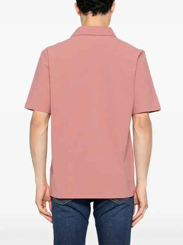 LARDINI Short-sleeve Cotton Polo Shirt - Pink