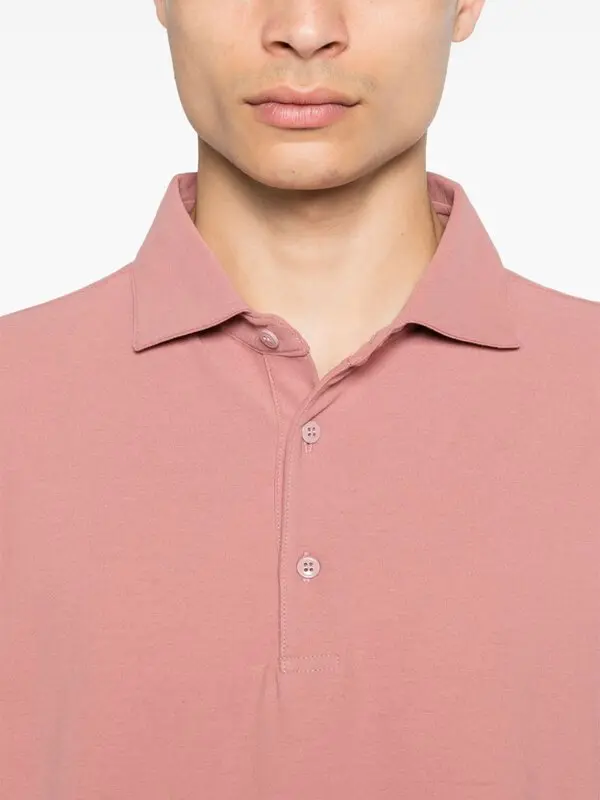 LARDINI Short-sleeve Cotton Polo Shirt - Pink