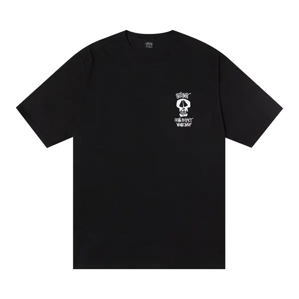 StÜssy X Our Legacy Work Shop Surf Skull Pigment Dyed Tee - Black