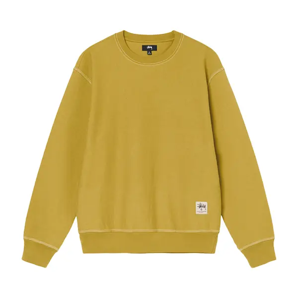 StÜssy Contrast Stitch Label Crew - Gold