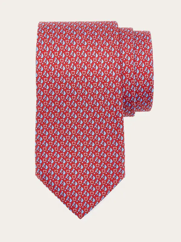 FERRAGAMO Equestrian Print Neck Tie - Red