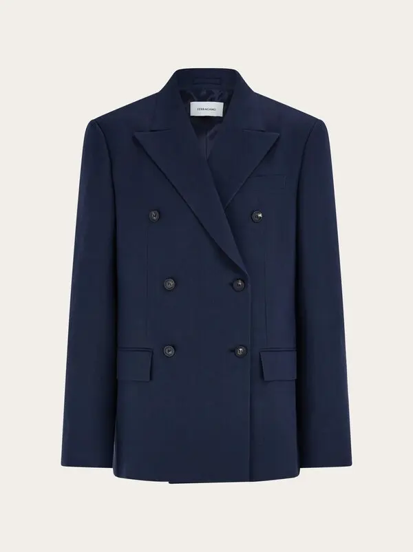 FERRAGAMO Double Breasted Blazer - Blue