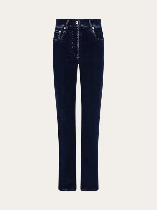 FERRAGAMO Five-pocket Straight Trousers - Blue