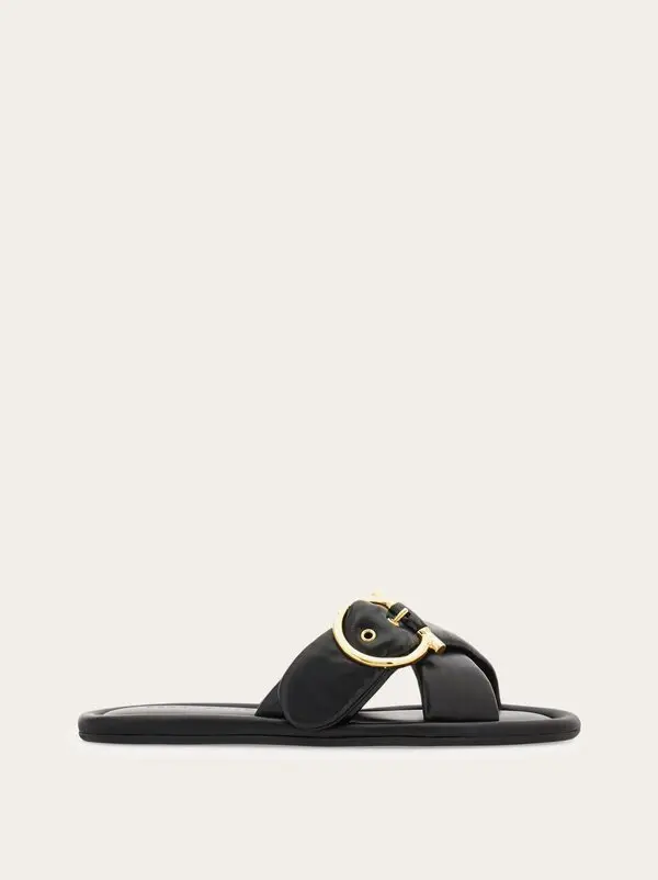 FERRAGAMO Gancini Ornat Slides - Black