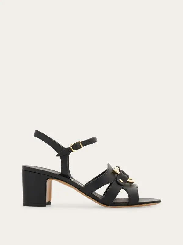 FERRAGAMO Gancini Ornat Sandal - Black