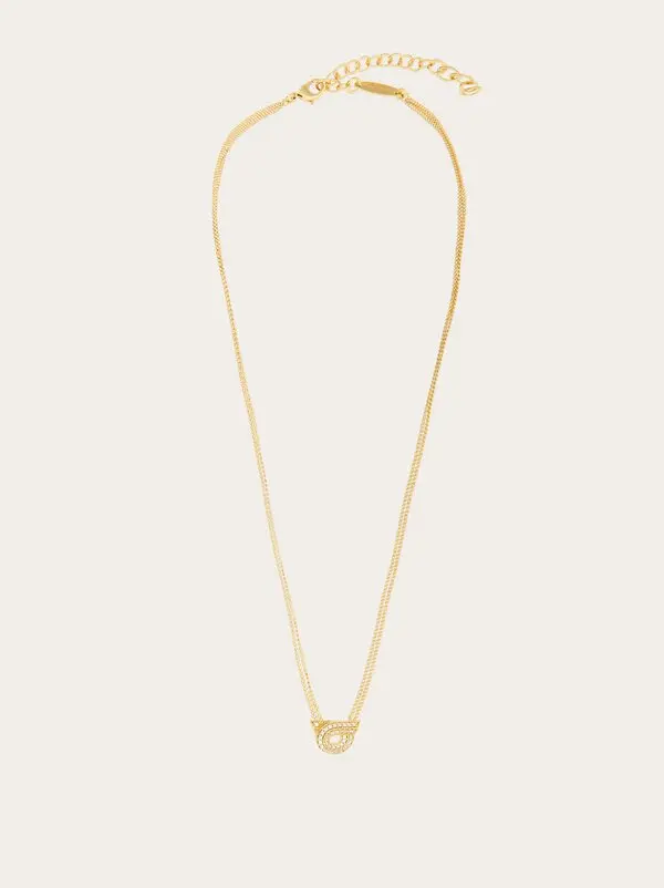 FERRAGAMO Gancini Necklace With Pendant - Gold