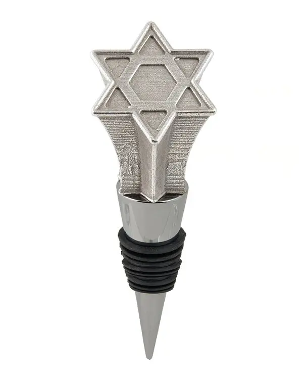 JOY STEMBER METAL ARTS STUDIO Star Of David Bottle Stopper - Pewter