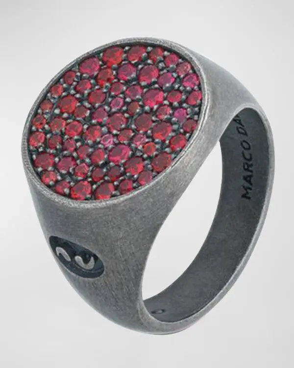 MARCO DAL MASO Moneta Sovereign Signet Ring - Red Sapphire