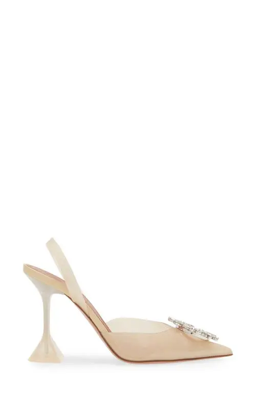 Amina Muaddi Begum Pointed Toe Slingback Pumps - Vanilla